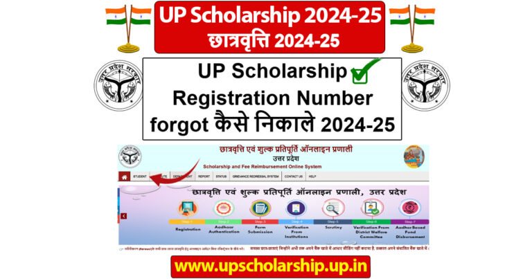 UP Scholarship Registration Number forgot कैसे निकाले 2024-25